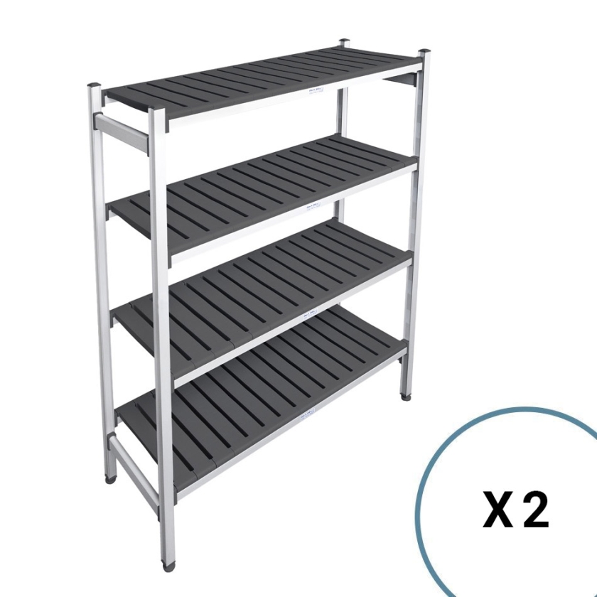 Lot de 2 Rayonnages 4 Niveaux L 995 x P 375 mm - 2X-RAY375
